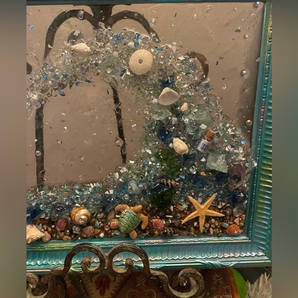 Art | Beautiful Window Beach Art Seaglass And Shell Wave 14x12 | Poshmark